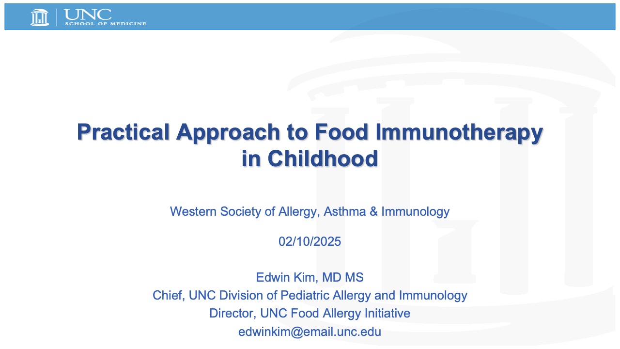 Practical Approach to Food Immunotherapy in Childhood | WSAAI | Western ...